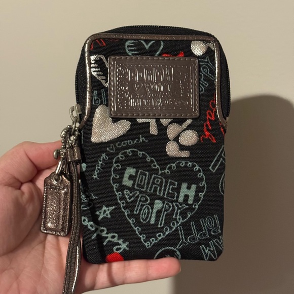 Coach | Cell Phones & Accessories | Coach Black Multicolor Phone Pouch ...